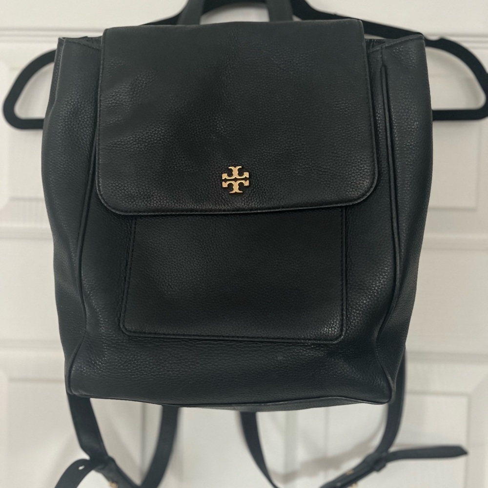 Tory Burch Black Carter Leather Backpack - Gem